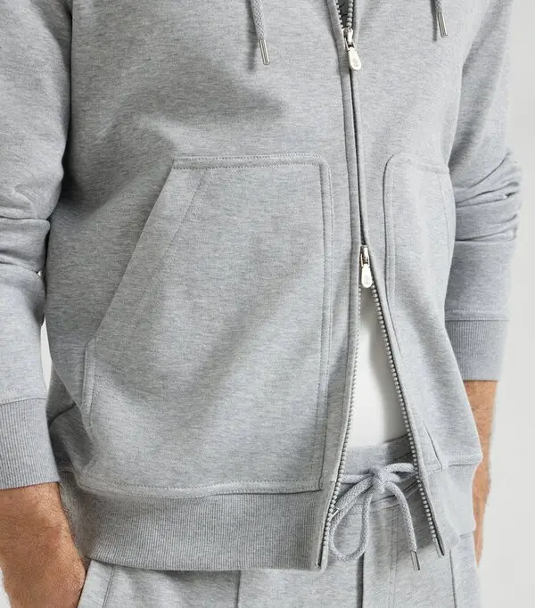 Brunello Cucinelli French Terry Zip-up Hoodie - Grey