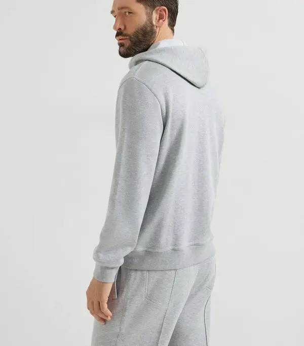 Brunello Cucinelli French Terry Zip-up Hoodie - Grey