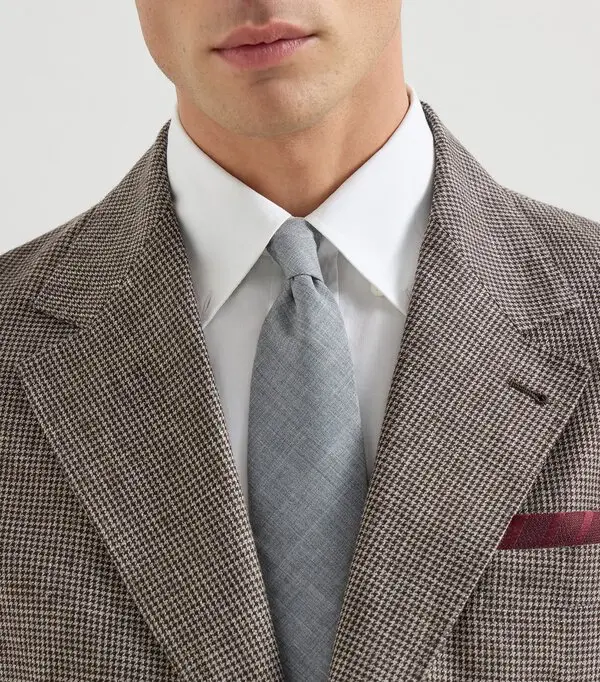 Brunello Cucinelli Virgin Wool Neck Tie - Grey