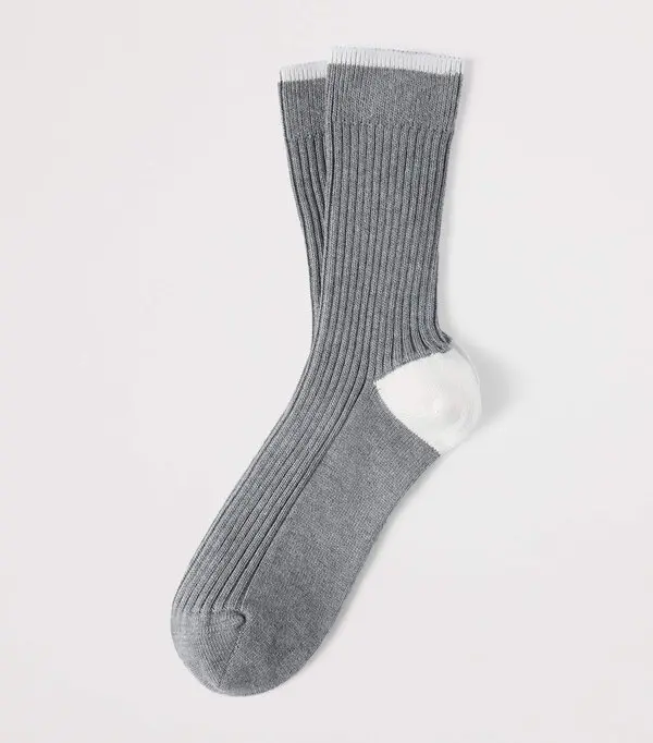 Brunello Cucinelli Cotton Ribbed Socks - Grey