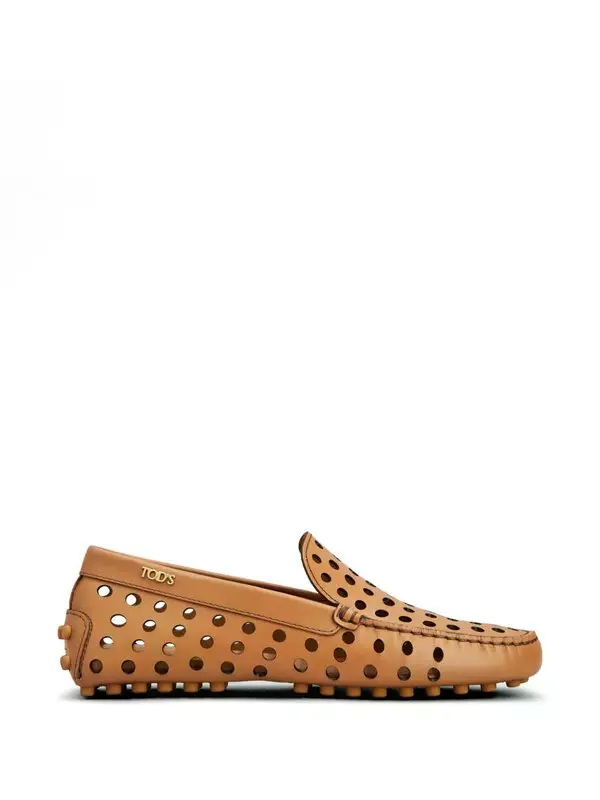 TOD'S Gommino Perforated Loafers - Brown