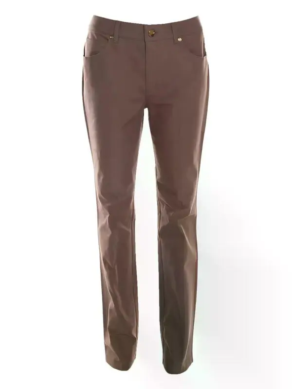 Escada Cotton Blend Straight-leg Trousers - Brown