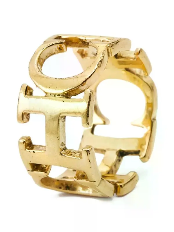 Carolina Herrera Pre-owned Ch-logo Ring - Gold