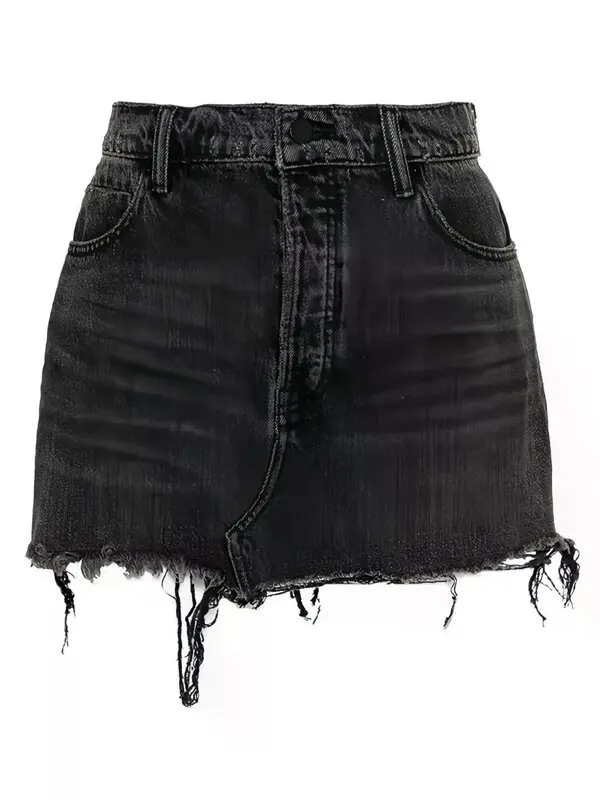 ALEXANDER WANG Distressed Hem Denim Skirt