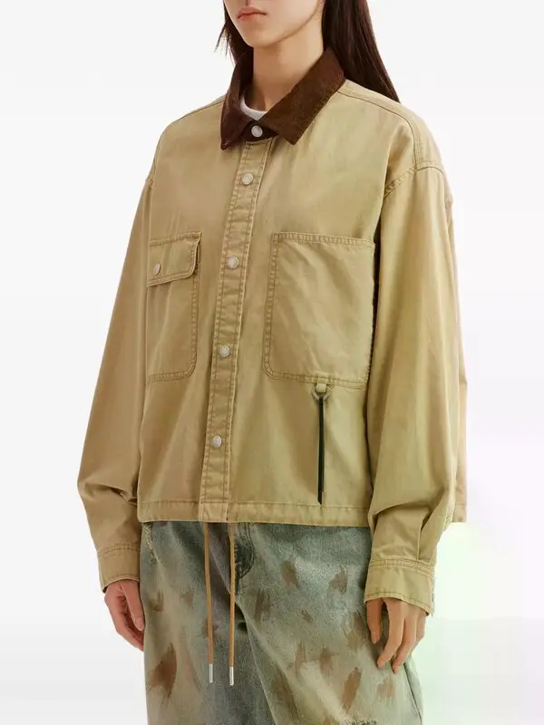 Izzue Corduroy-collar Overshirt - Neutrals