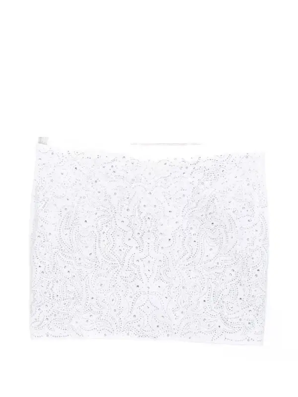 VENUJA Crystal-embellished Mini Skirt - White