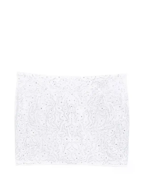 VENUJA Crystal-embellished Mini Skirt - White