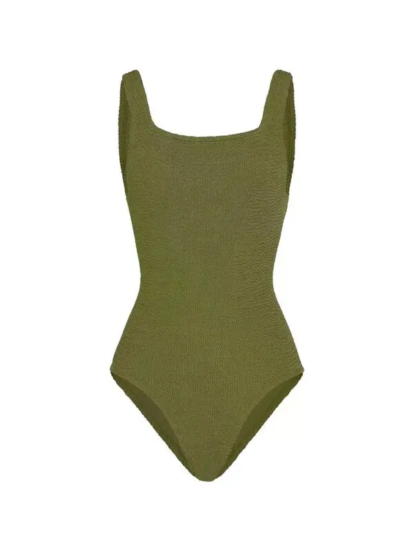 Hunza G Square-neck Full Coverage Swimsuit - Green