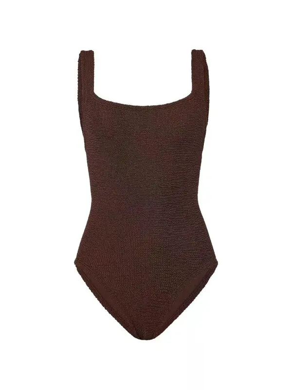 Hunza G Square-neck One-piece Swimsuit - Brown