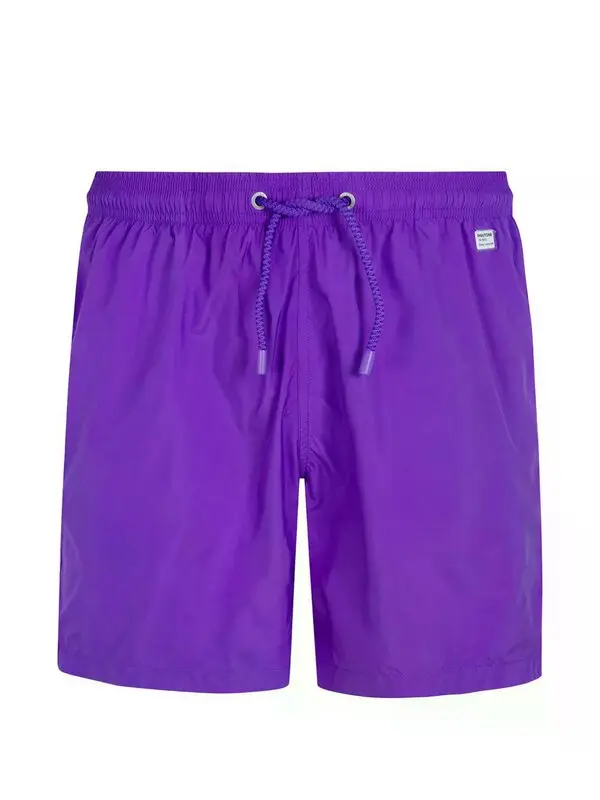 MC2 SAINT BARTH Logo-patch Drawstring Swim Shorts - Purple