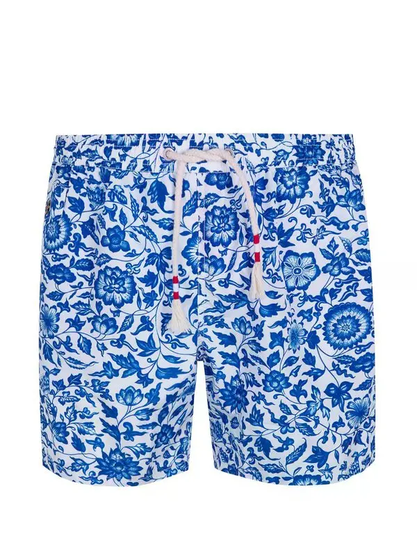 MC2 SAINT BARTH Floral-print Swim Shorts - Blue
