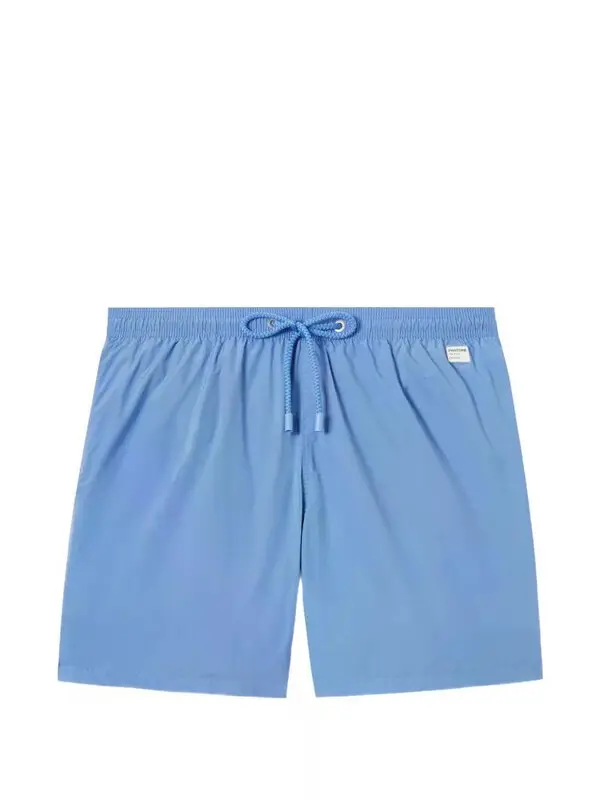 MC2 SAINT BARTH Logo-patch Drawstring Swim Shorts - Blue