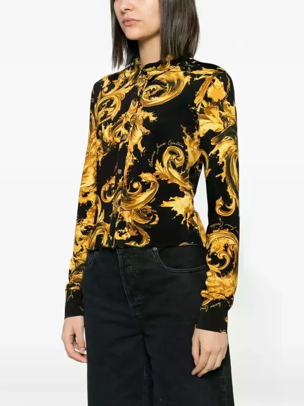 Versace Barocco-print Shirt - Yellow