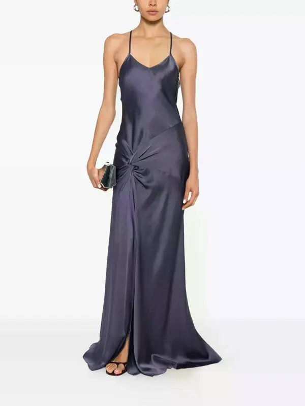Victoria Beckham Draped Cami Maxi Gown - Blue