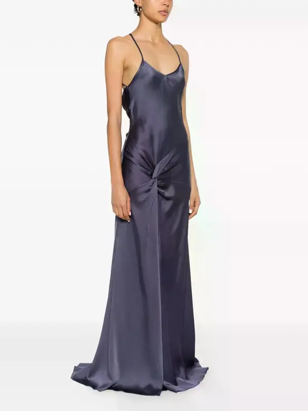 Victoria Beckham Draped Cami Maxi Gown - Blue