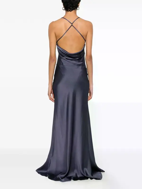 Victoria Beckham Draped Cami Maxi Gown - Blue
