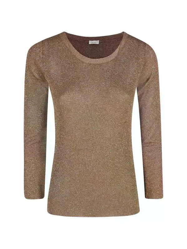 ROBERTO COLLINA Metallic-finish T-shirt - Brown