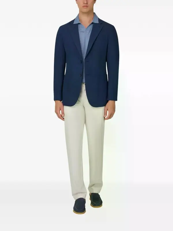 Boggi Milano Patch-pocket Single-breasted Blazer - Blue