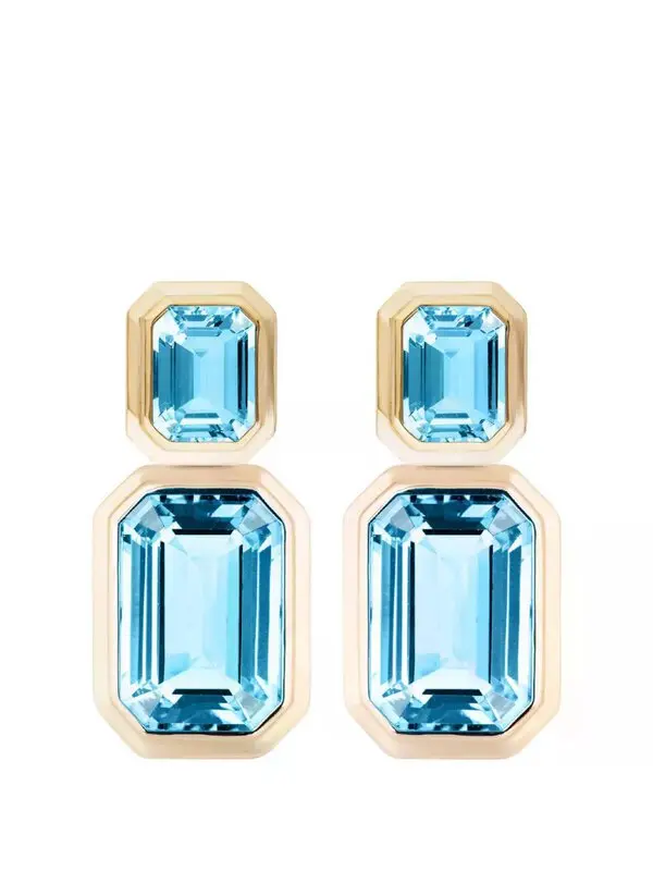 Goshwara Manhattan Blue Topaz Earrings - Gold