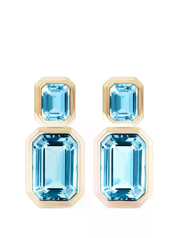 Goshwara Manhattan Blue Topaz Earrings - Gold