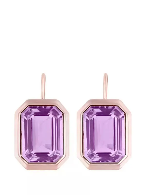 Goshwara Manhattan Amethyst Emerald-cut Earrings - Pink