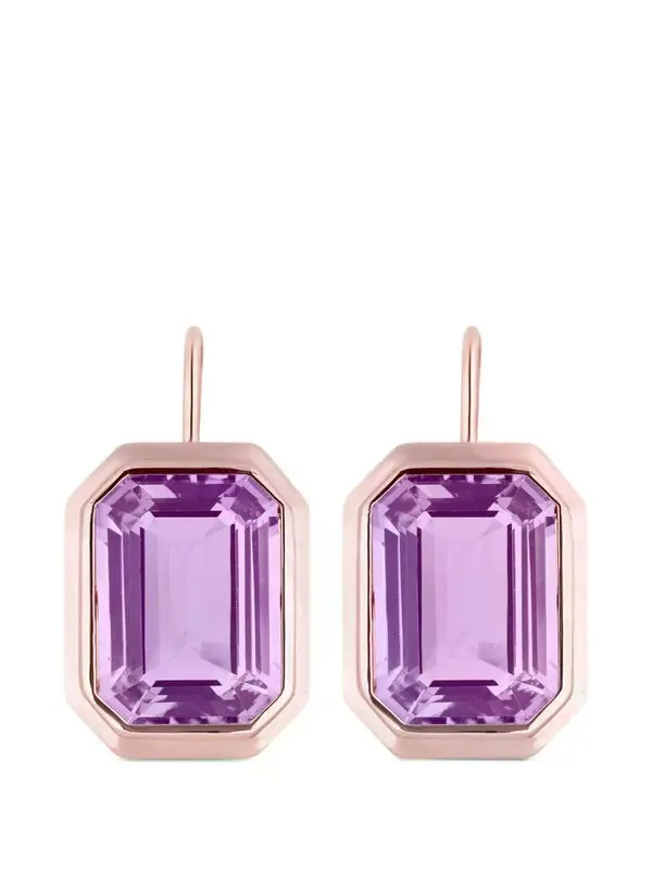 Goshwara Manhattan Amethyst Emerald-cut Earrings - Pink