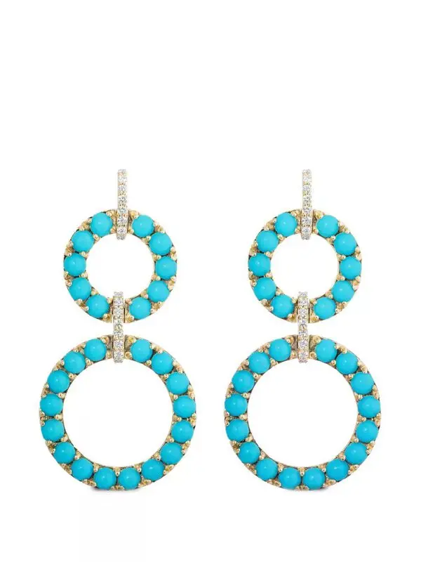 Goshwara G-one Turquoise Diamond Earrings - Gold
