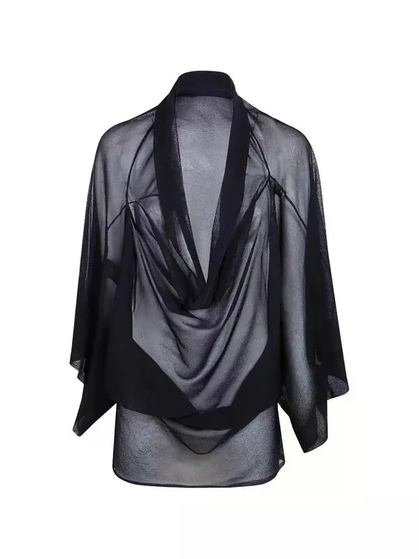 AVIU Sheer Draped Poncho - Black