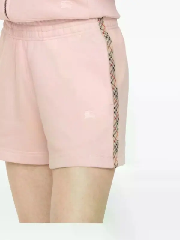 Burberry Check-trim Cotton Shorts - Pink