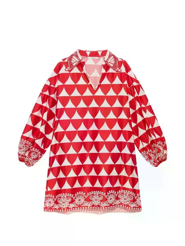 Malìparmi Printed Mini Dress With Embroidered Details