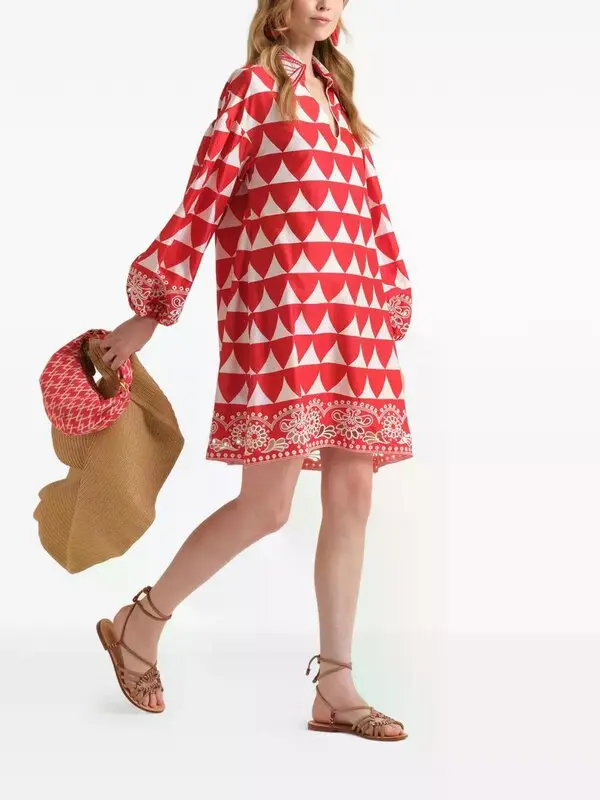 Malìparmi Printed Mini Dress With Embroidered Details