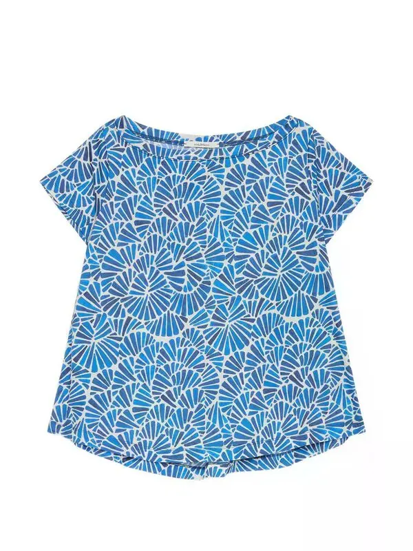 Malìparmi Printed Boat-neck T-shirt - Blue