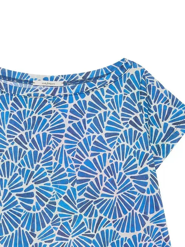 Malìparmi Printed Boat-neck T-shirt - Blue