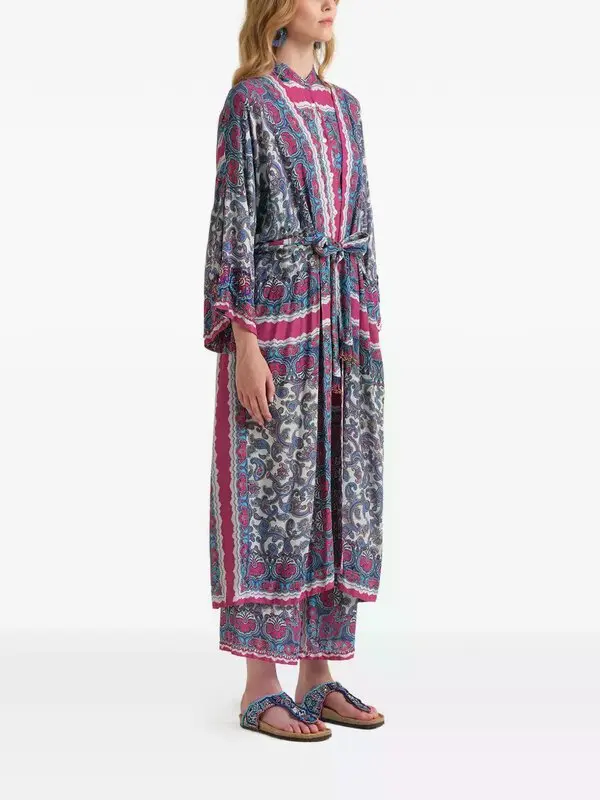 Malìparmi Paisley Embroidered Belted Cape