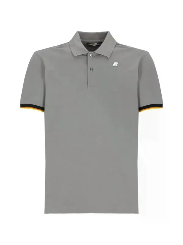 K-WAY Vincent Logo-patch Striped-trim Shirt - Grey
