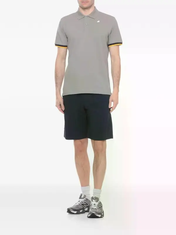 K-WAY Vincent Logo-patch Striped-trim Shirt - Grey