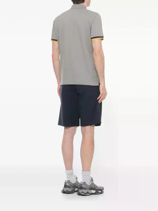 K-WAY Vincent Logo-patch Striped-trim Shirt - Grey