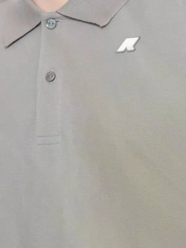 K-WAY Vincent Logo-patch Striped-trim Shirt - Grey
