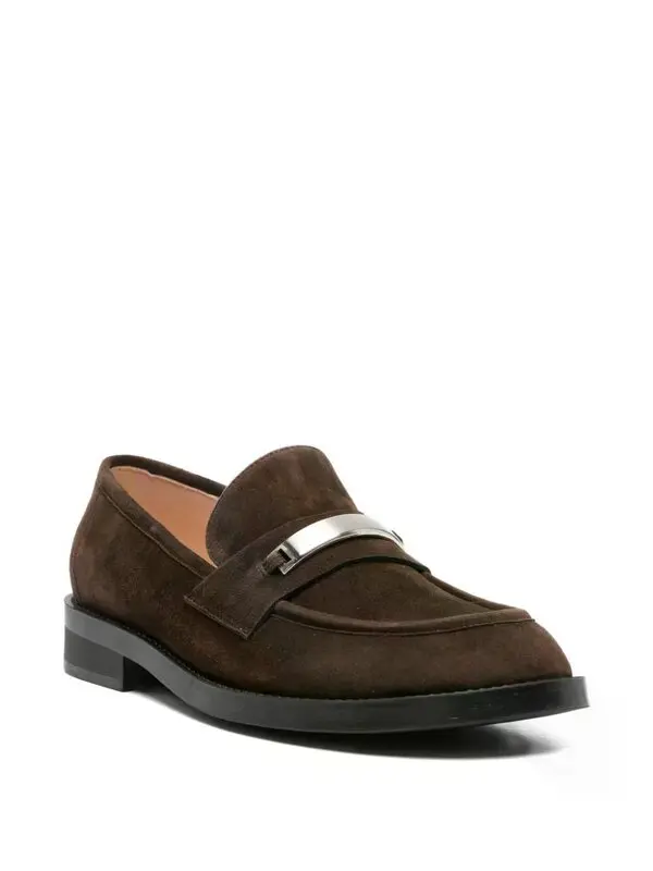 ADRIANNA FERETTI Woven Suede Loafers With Horsebit Detail