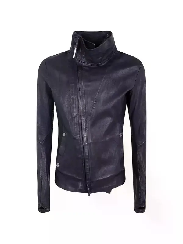 ISAAC SELLAM EXPERIENCE Imparable High-neck Leather Jacket - Black
