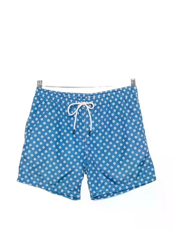 BARBA NAPOLI Floral-print Swim Shorts - Blue