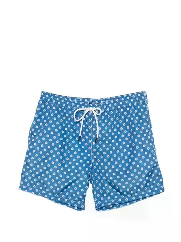 BARBA NAPOLI Floral-print Swim Shorts - Blue