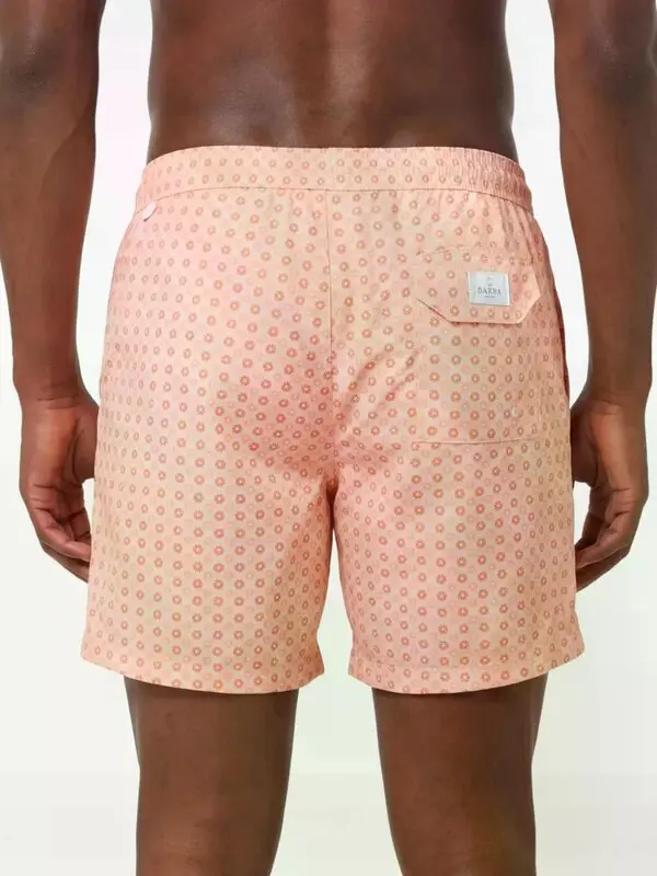 BARBA NAPOLI Floral-print Drawstring Swim Shorts - Orange