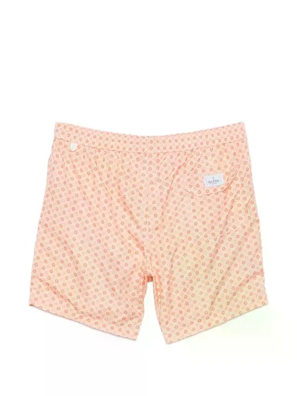 BARBA NAPOLI Floral-print Drawstring Swim Shorts - Orange
