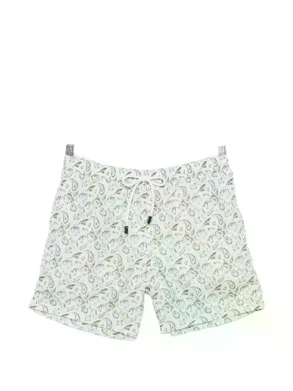 BARBA NAPOLI Paisley-print Swim Shorts - White