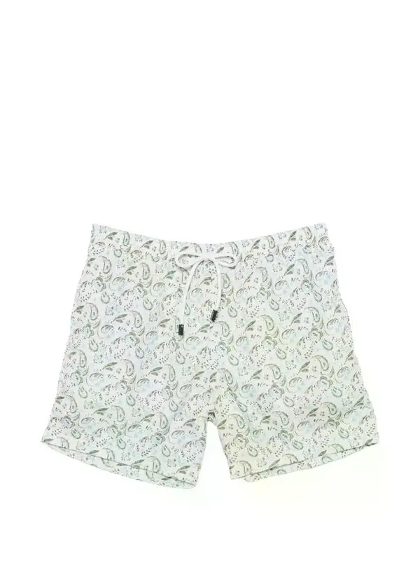 BARBA NAPOLI Paisley-print Swim Shorts - White