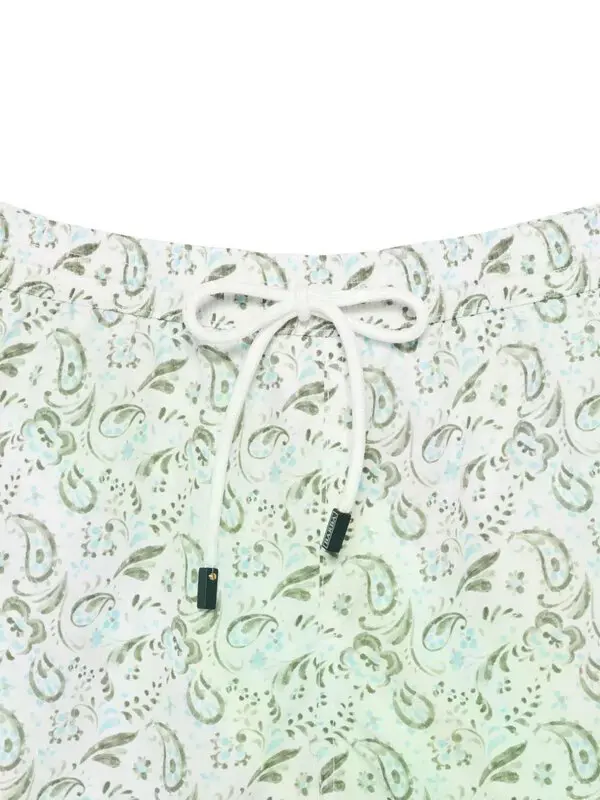 BARBA NAPOLI Paisley-print Swim Shorts - White