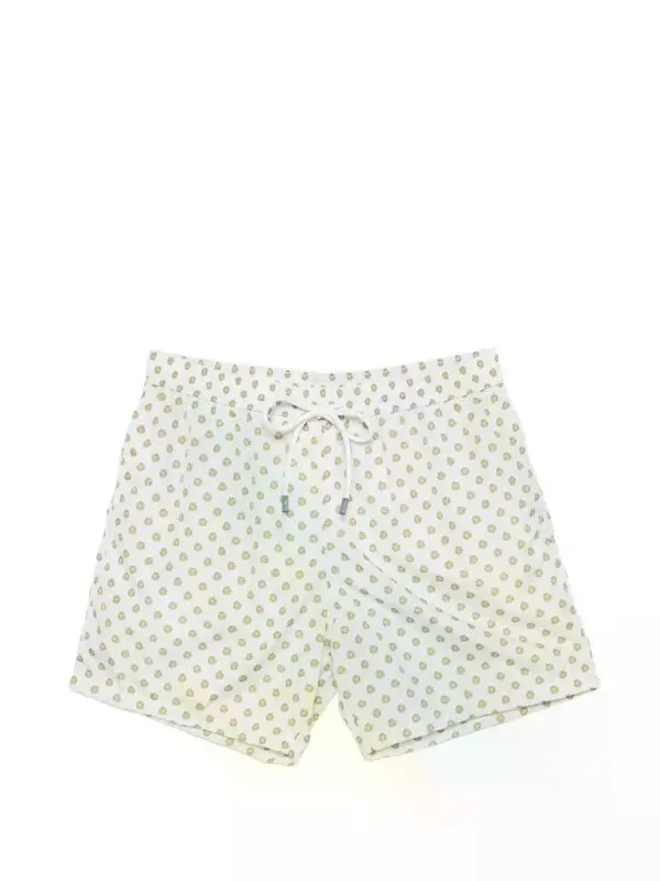 BARBA NAPOLI Floral-print Swim Shorts - Neutrals