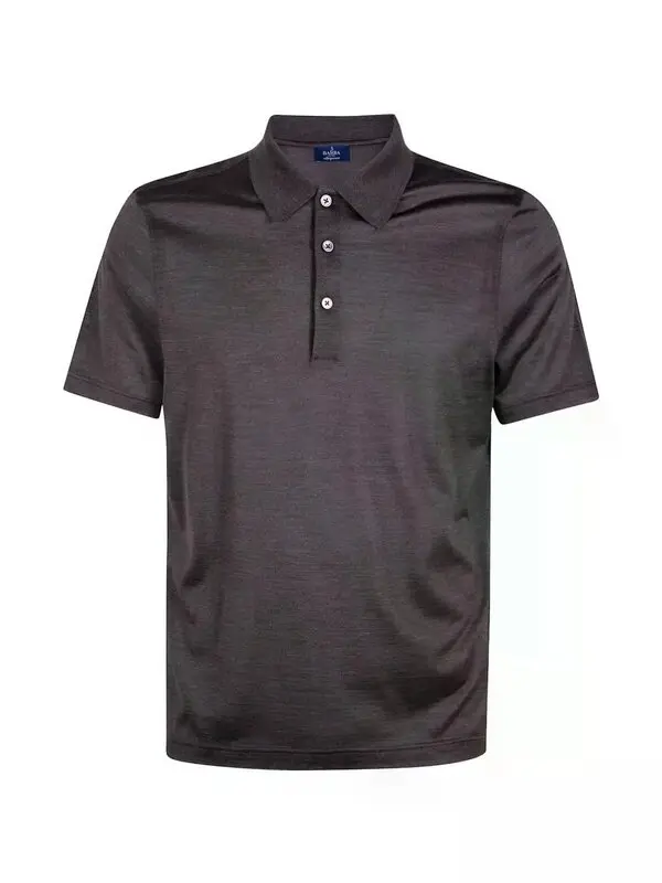 BARBA NAPOLI Silk Polo Shirt - Brown