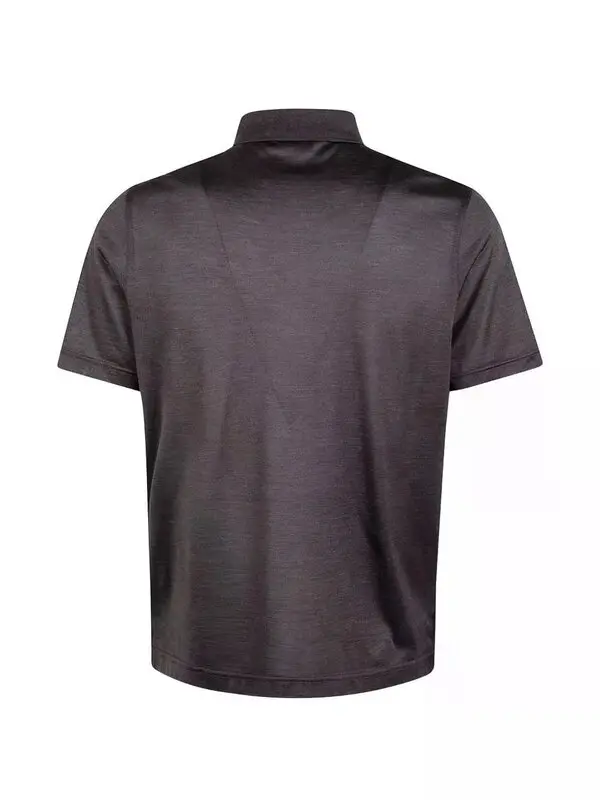 BARBA NAPOLI Silk Polo Shirt - Brown